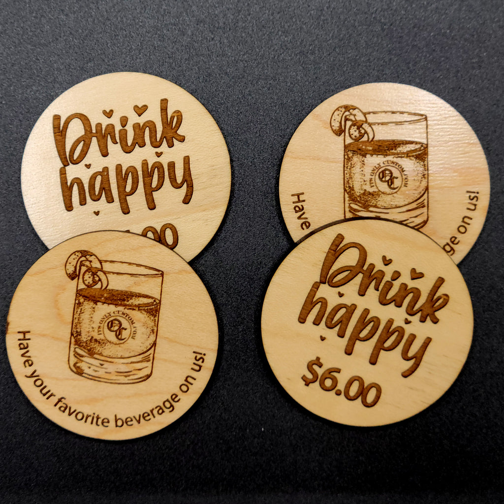 Wooden Drink Tokens – It's Only Custom